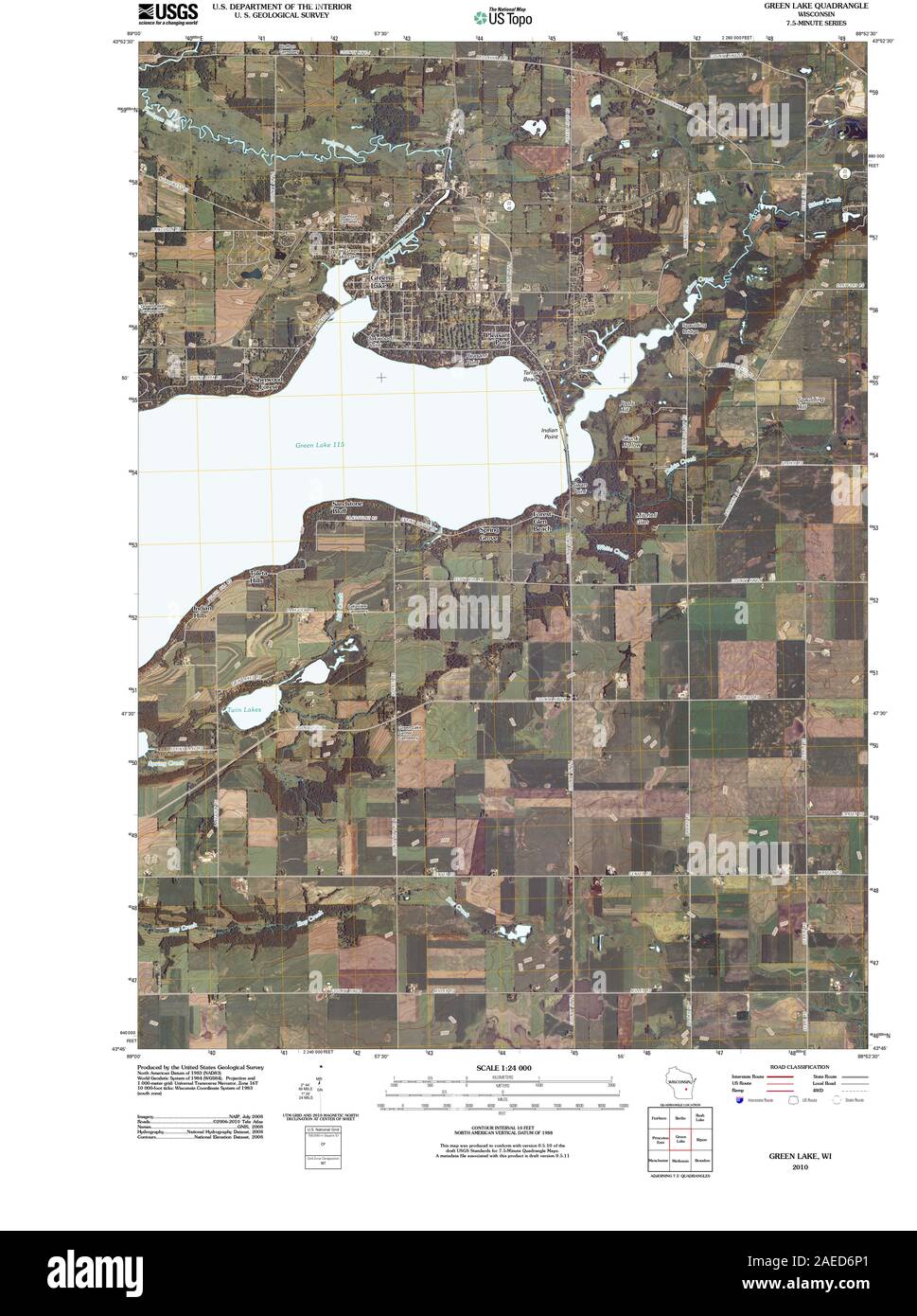 Map of green lake wi hi-res stock photography and images - Alamy