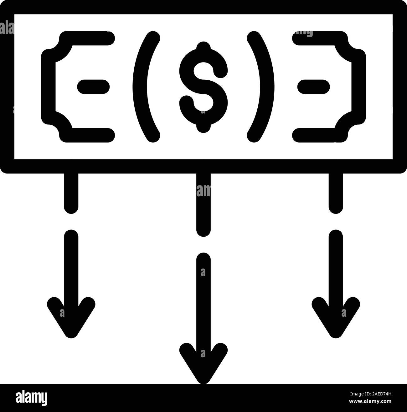 Dollar cash icon, outline style Stock Vector Image & Art - Alamy