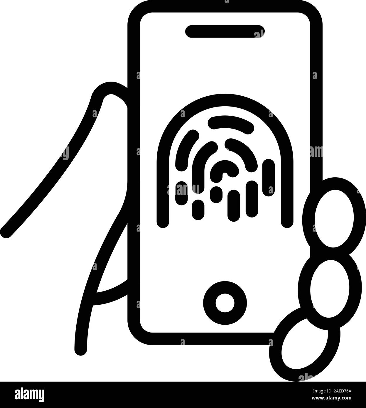 Smartphone fingerprint icon, outline style Stock Vector Image & Art - Alamy