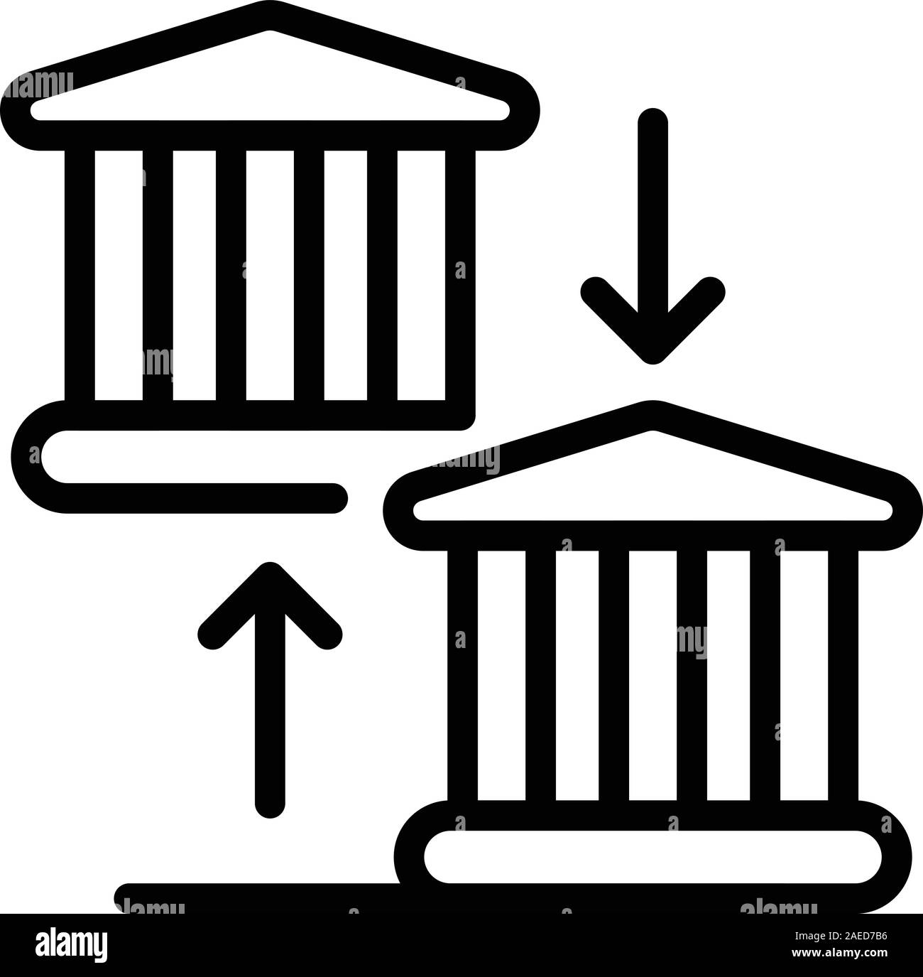 Money Bank Transfer Icon Outline Style Stock Vector Image Art Alamy