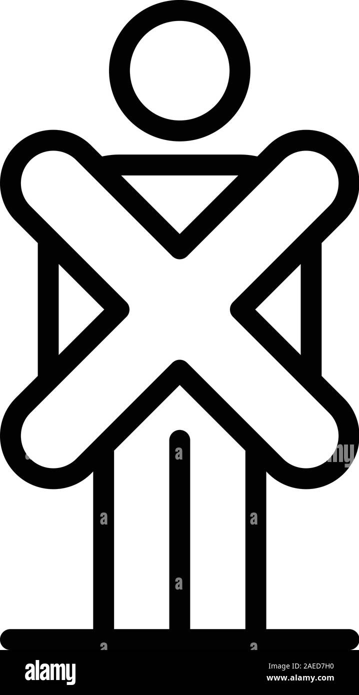 No biometric identification icon, outline style Stock Vector Image ...