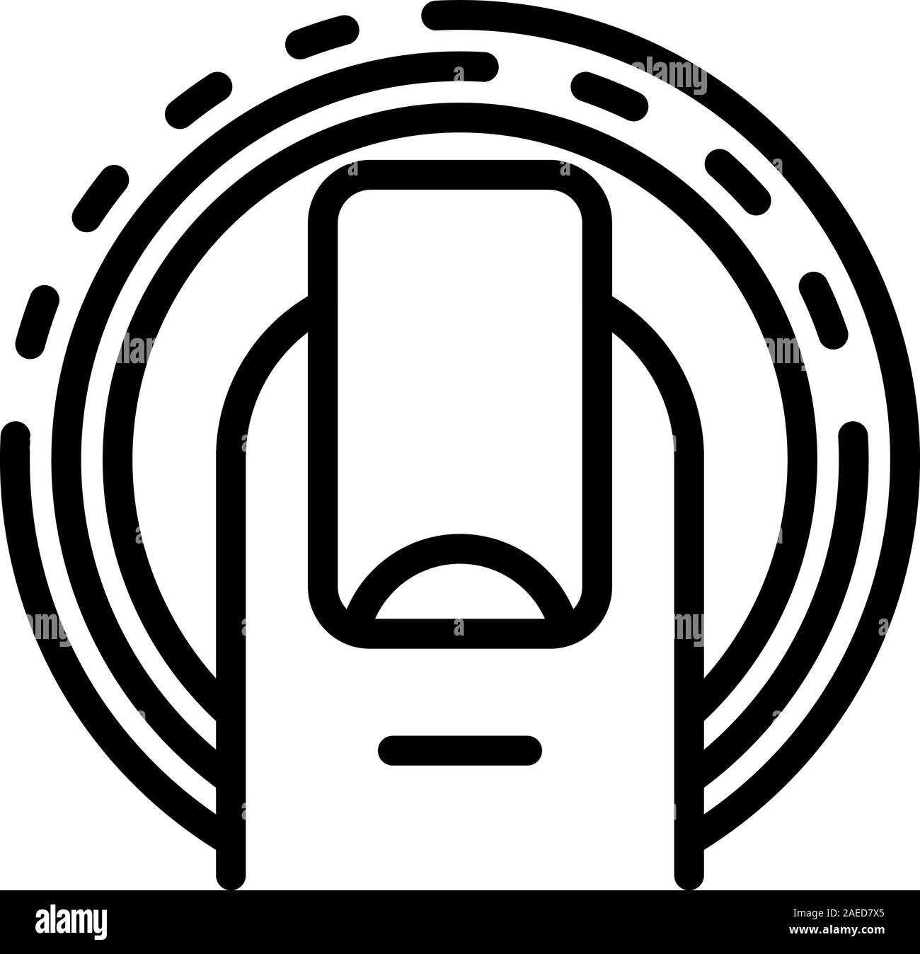 Glass fingerprint protection icon, outline style Stock Vector Image ...