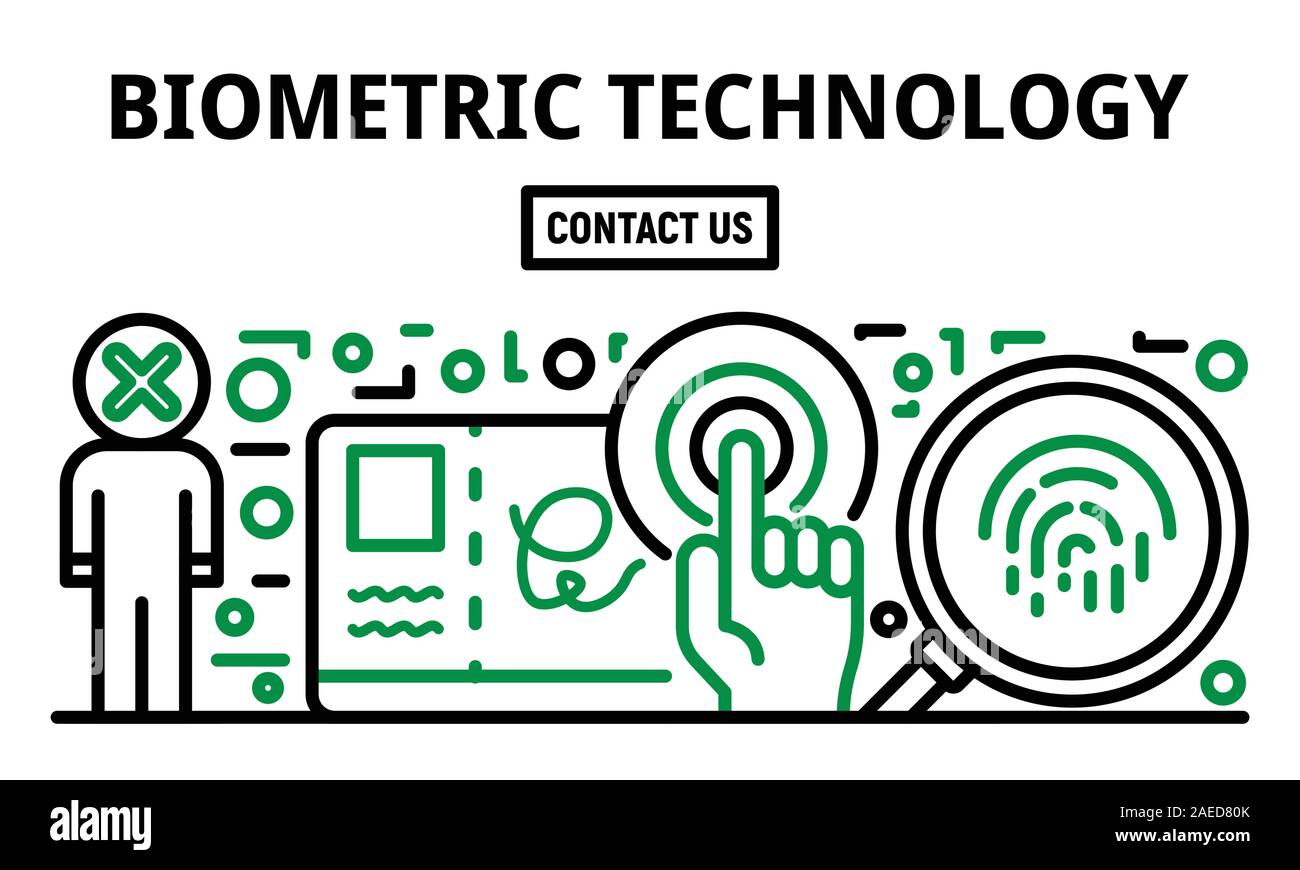 Biometric technology banner, outline style Stock Vector Image & Art - Alamy