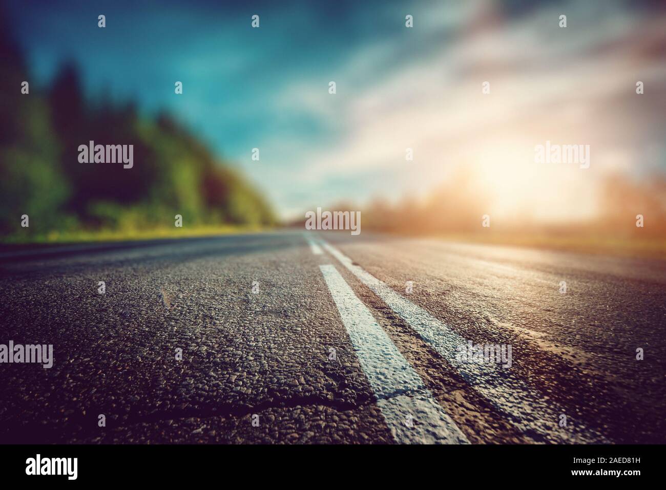 Summer road background blur effect Stock Photo - Alamy