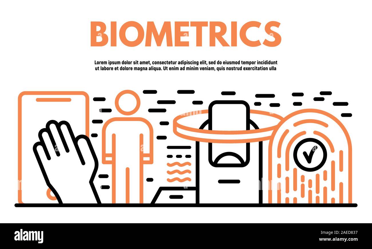 Biometrics banner, outline style Stock Vector Image & Art - Alamy