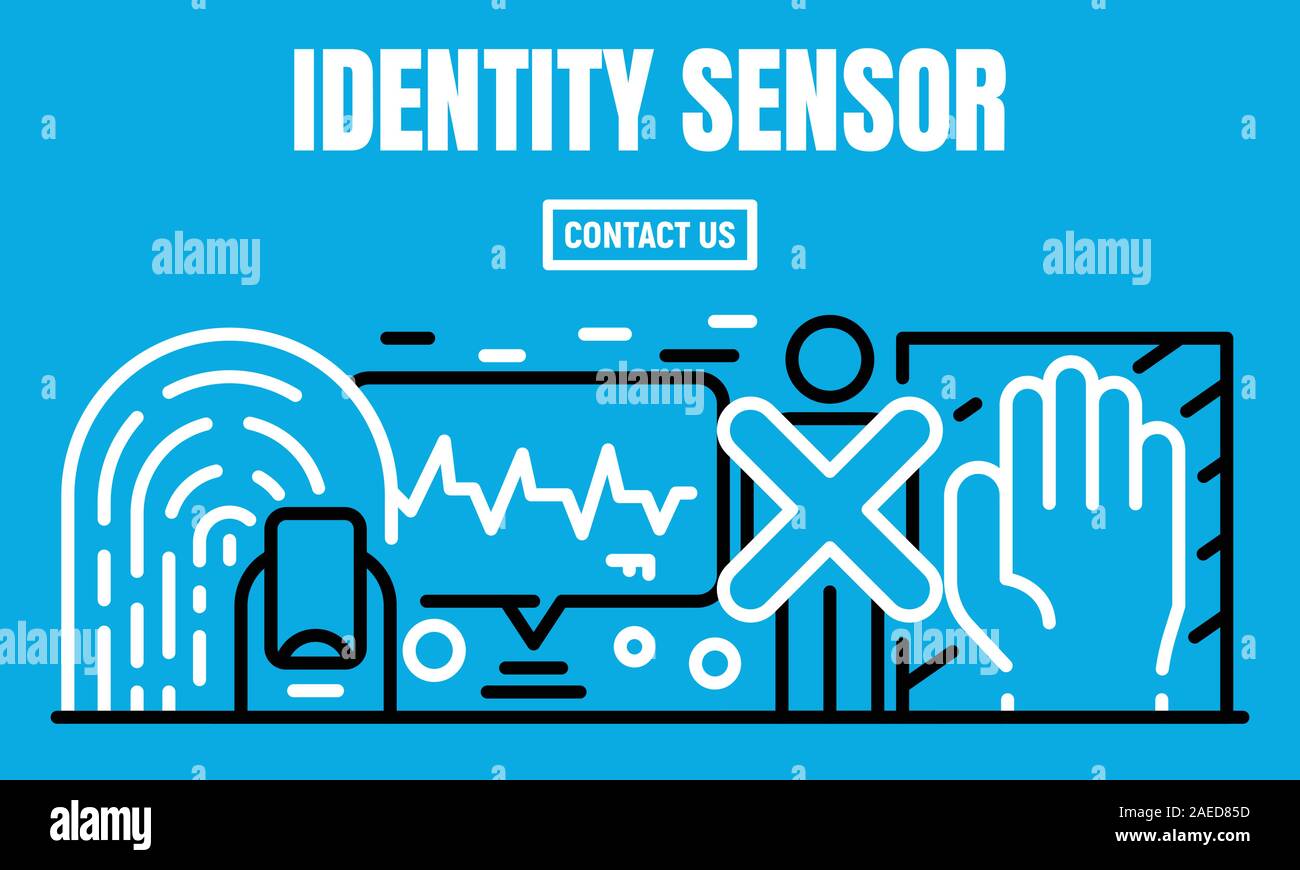 Identity sensor banner, outline style Stock Vector Image & Art - Alamy