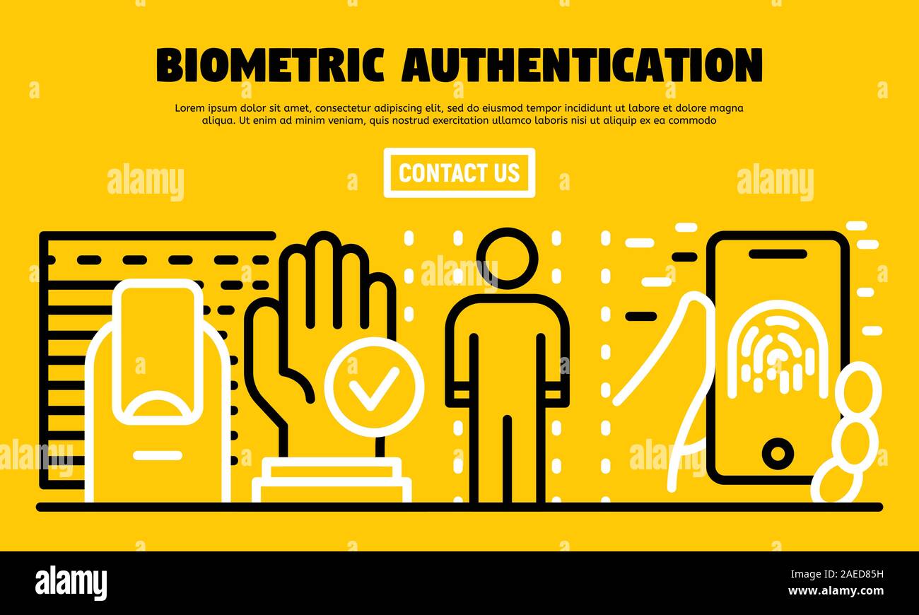 Biometric authentication banner, outline style Stock Vector Image & Art ... Biometric authentication banner, outline style Stock Vector Image & Art ...