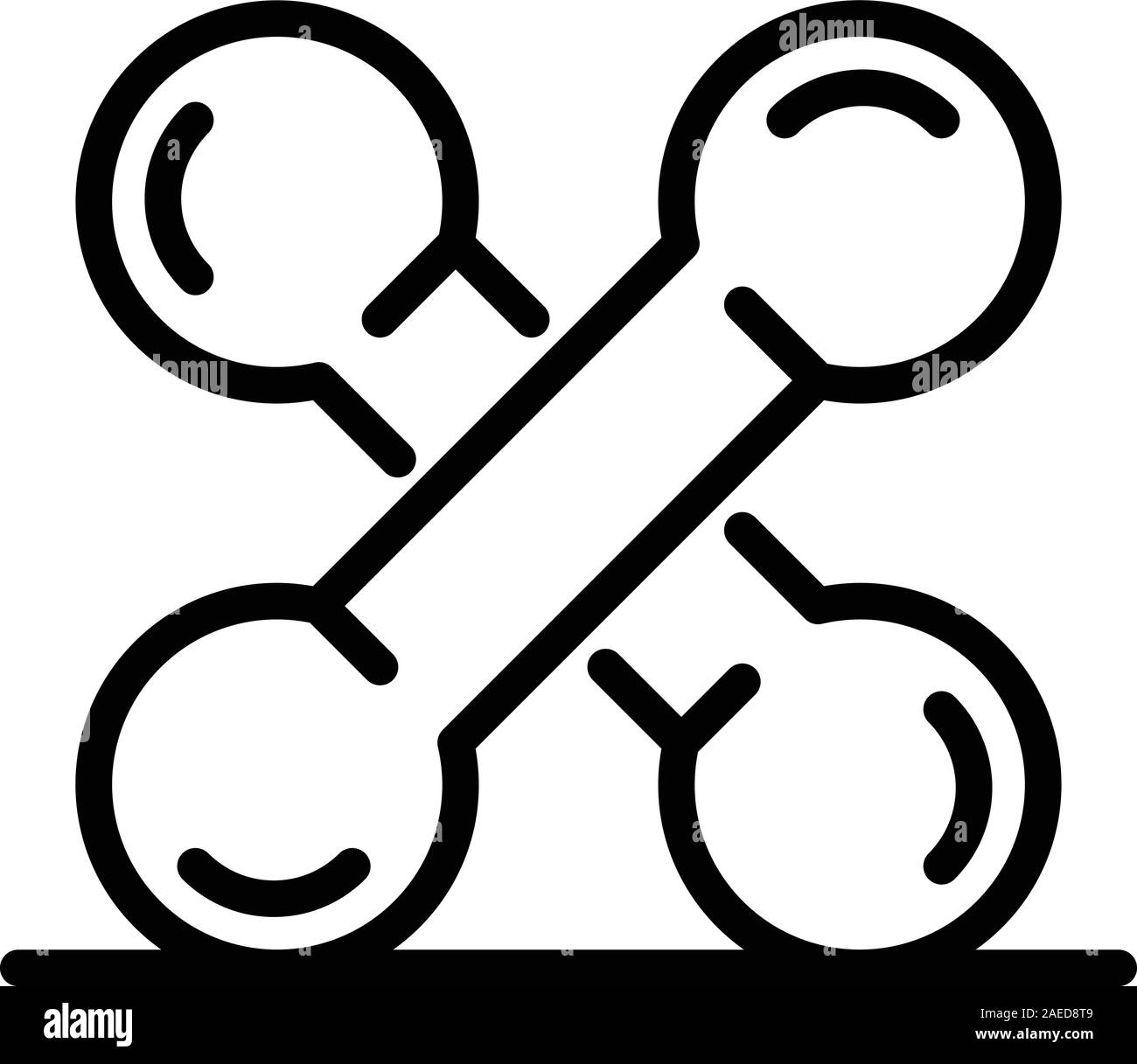 Crossed dumbbell icon, outline style Stock Vector Image & Art - Alamy