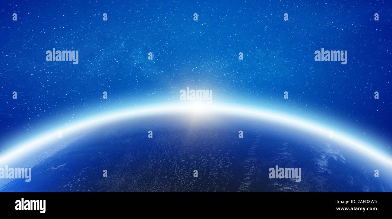 Atmosphere Earth horizon. Elements of this image furnished by NASA. 3d ...