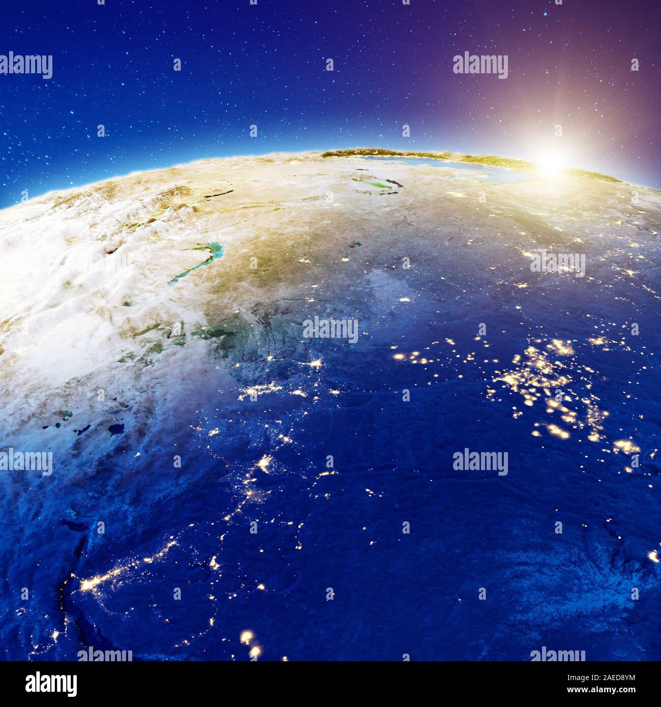 Far East - Russia, Siberia. Elements of this image furnished by NASA ...