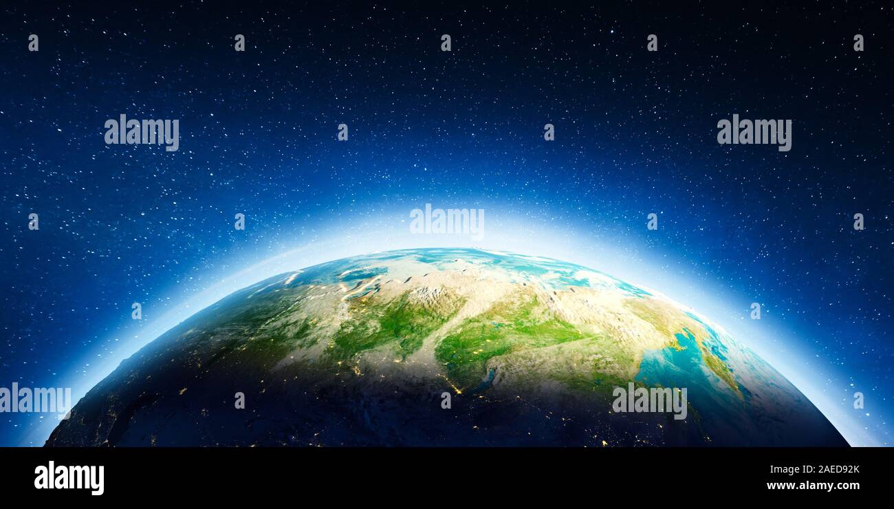 Russia from space. Elements of this image furnished by NASA. 3d ...