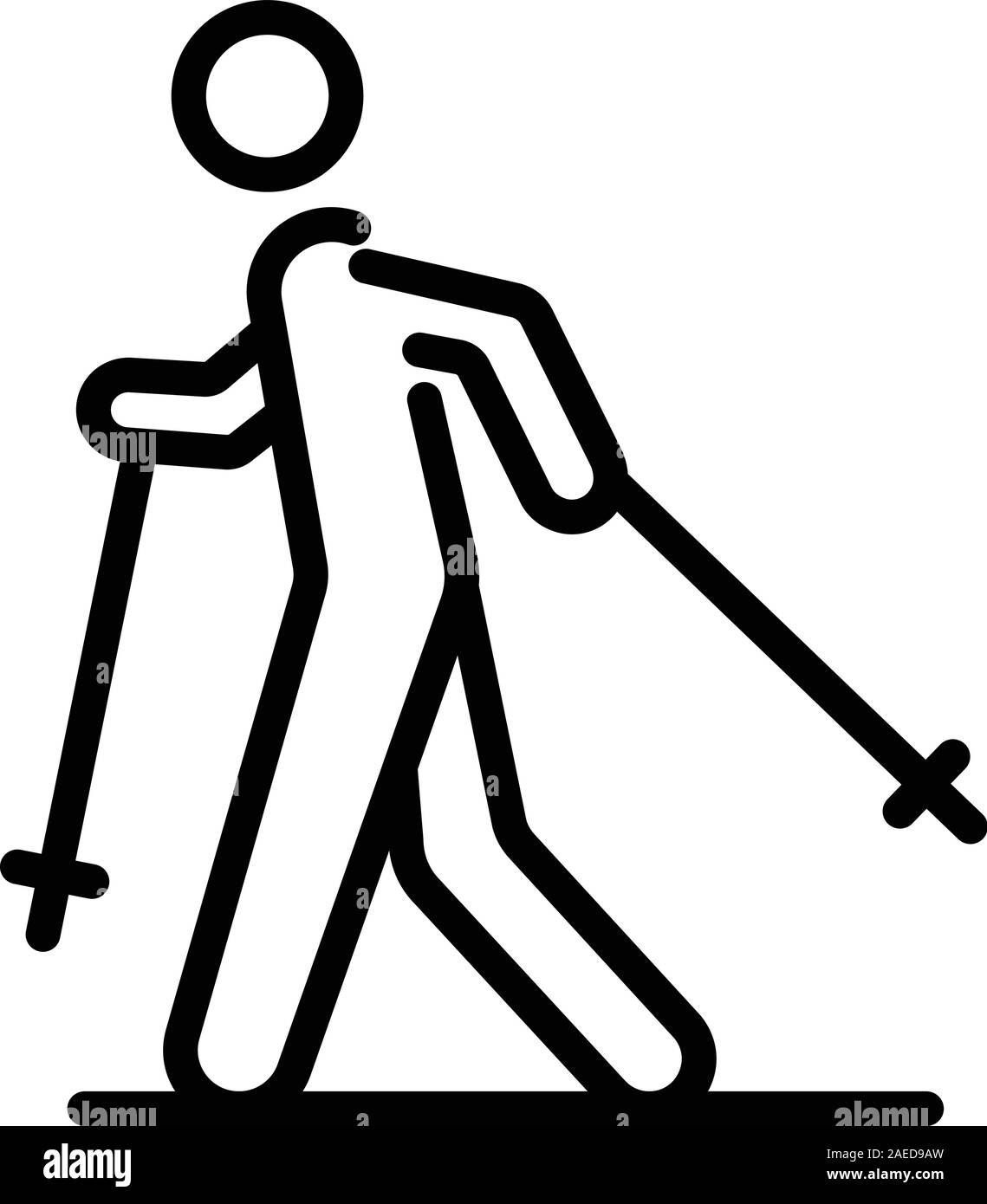 Ski man icon, outline style Stock Vector Image & Art - Alamy