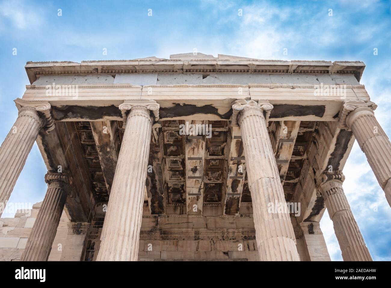The erechtheion is an ancient greek temple on the north hi-res stock ...