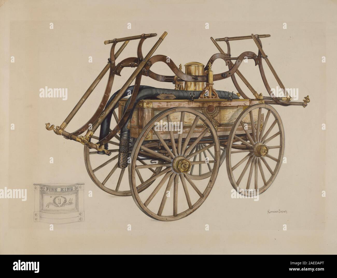 H Langden Brown, Fire Engine, c 1938 Fire Engine; circa 1938 date Stock ...