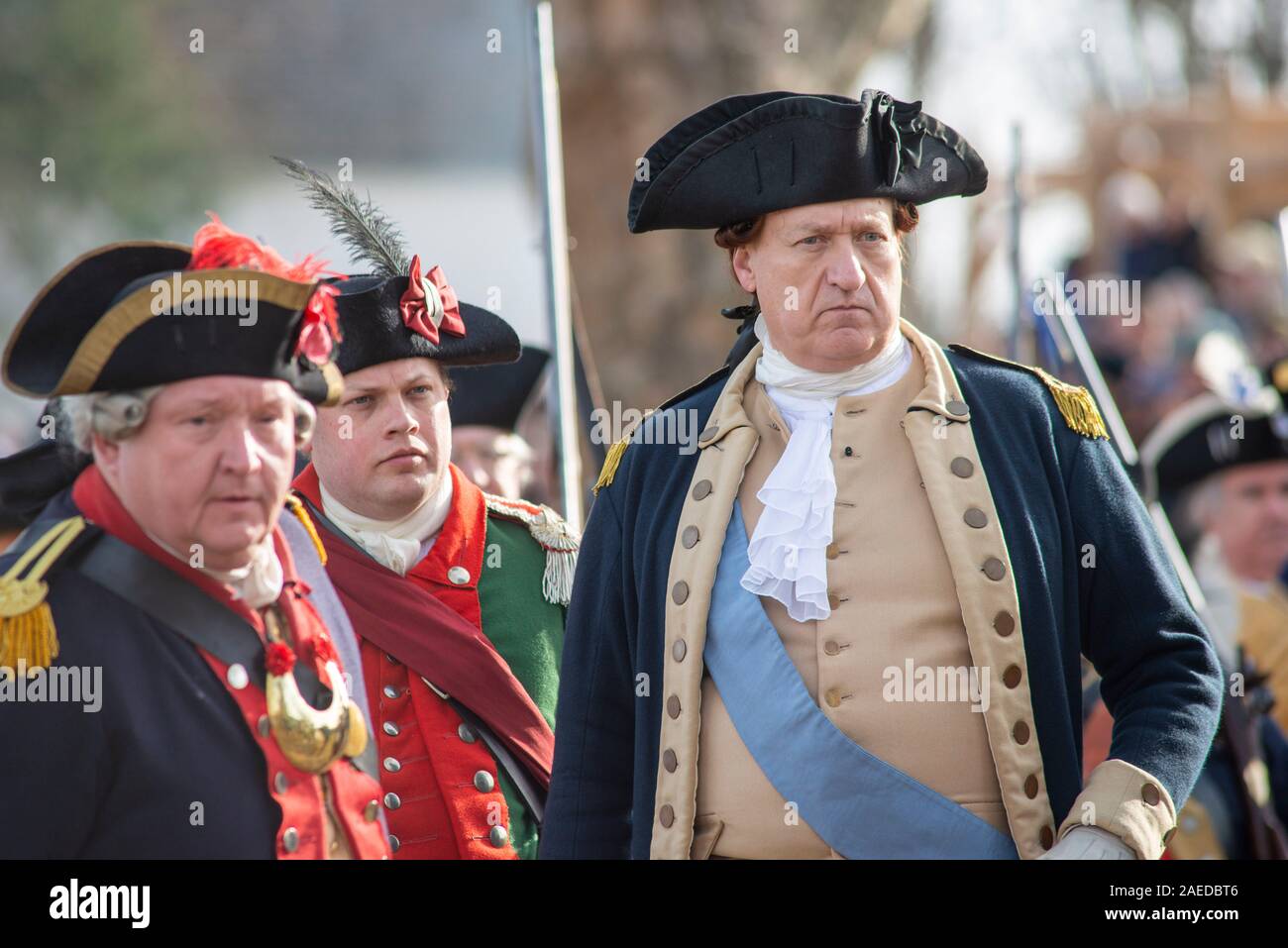 Washington Crossing, USA. 08th Dec, 2019. General George Washington as ...