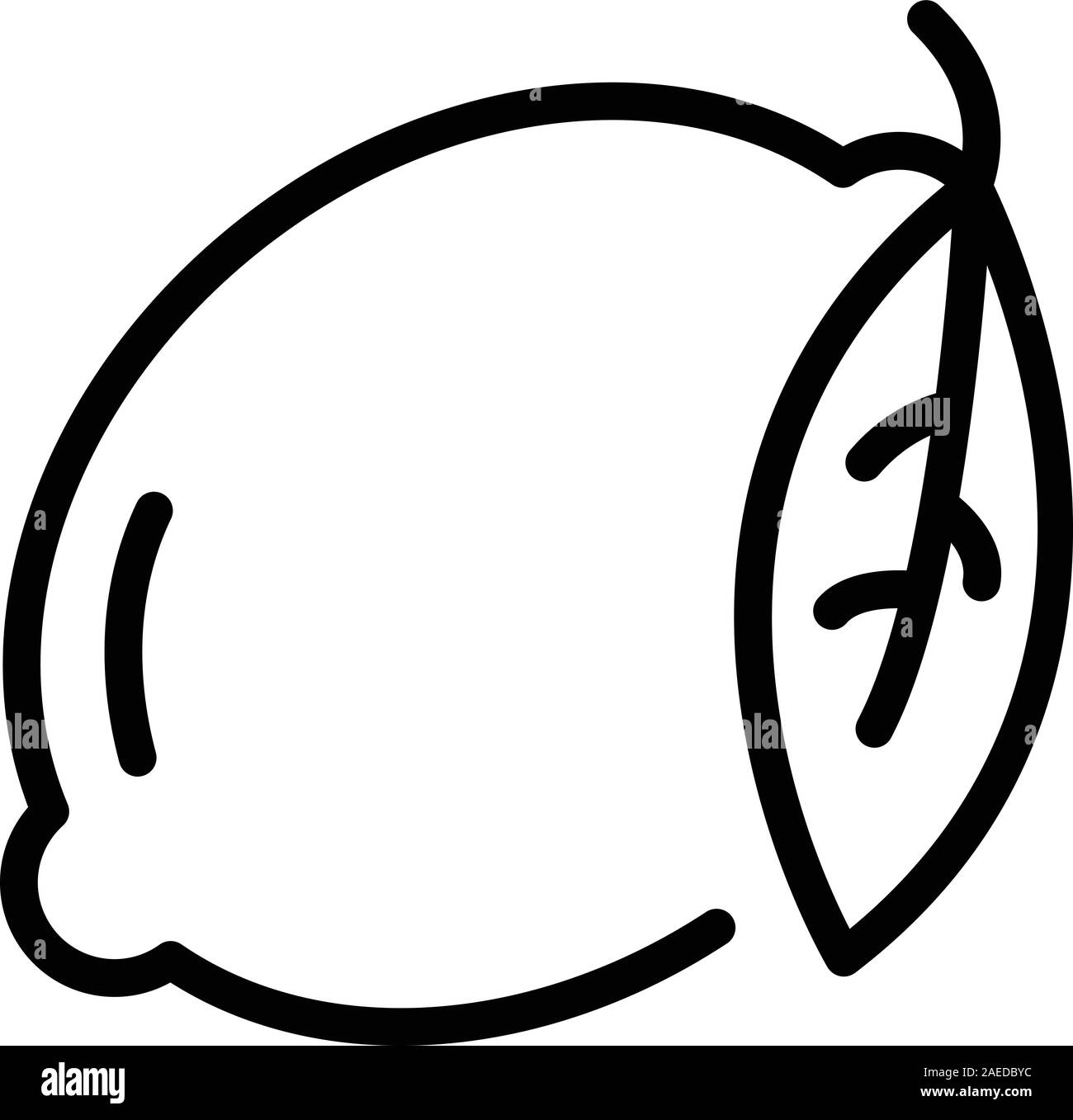 Lemon with leaf icon, outline style Stock Vector Image & Art - Alamy