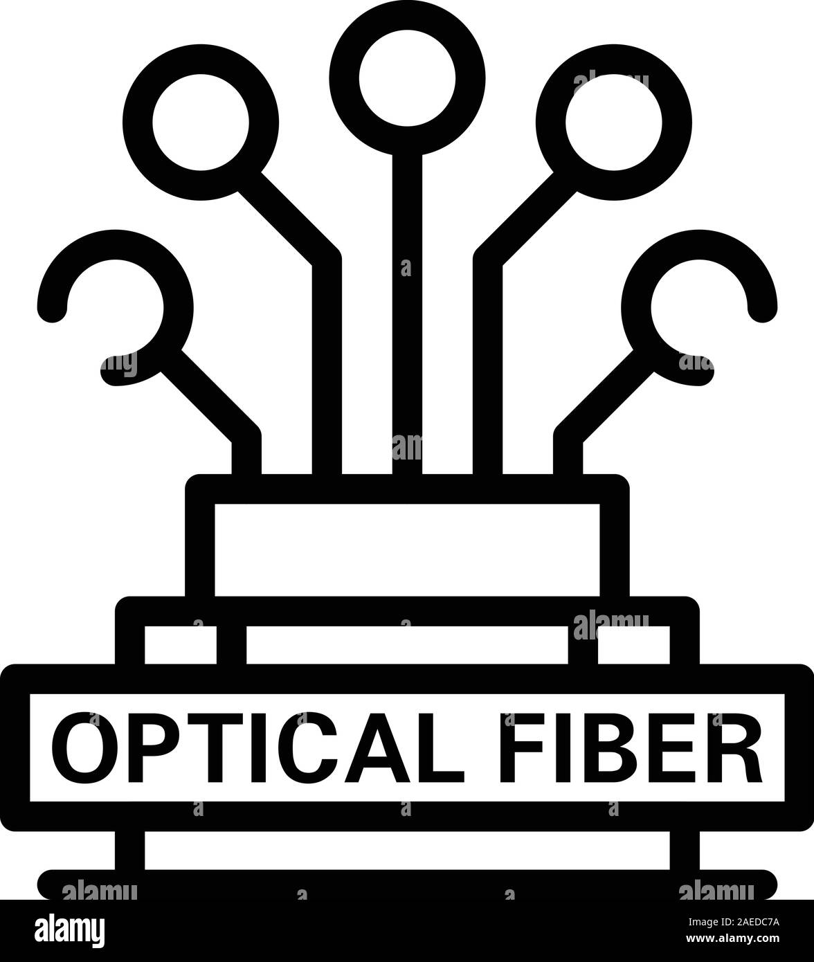 Optical fiber logo icon, outline style Stock Vector Image & Art - Alamy