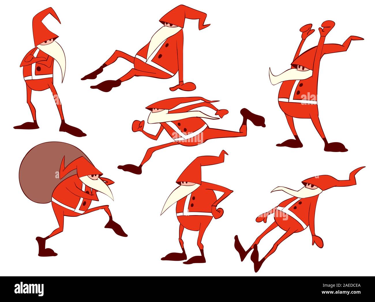 Cartoon running santa hi-res stock photography and images - Alamy