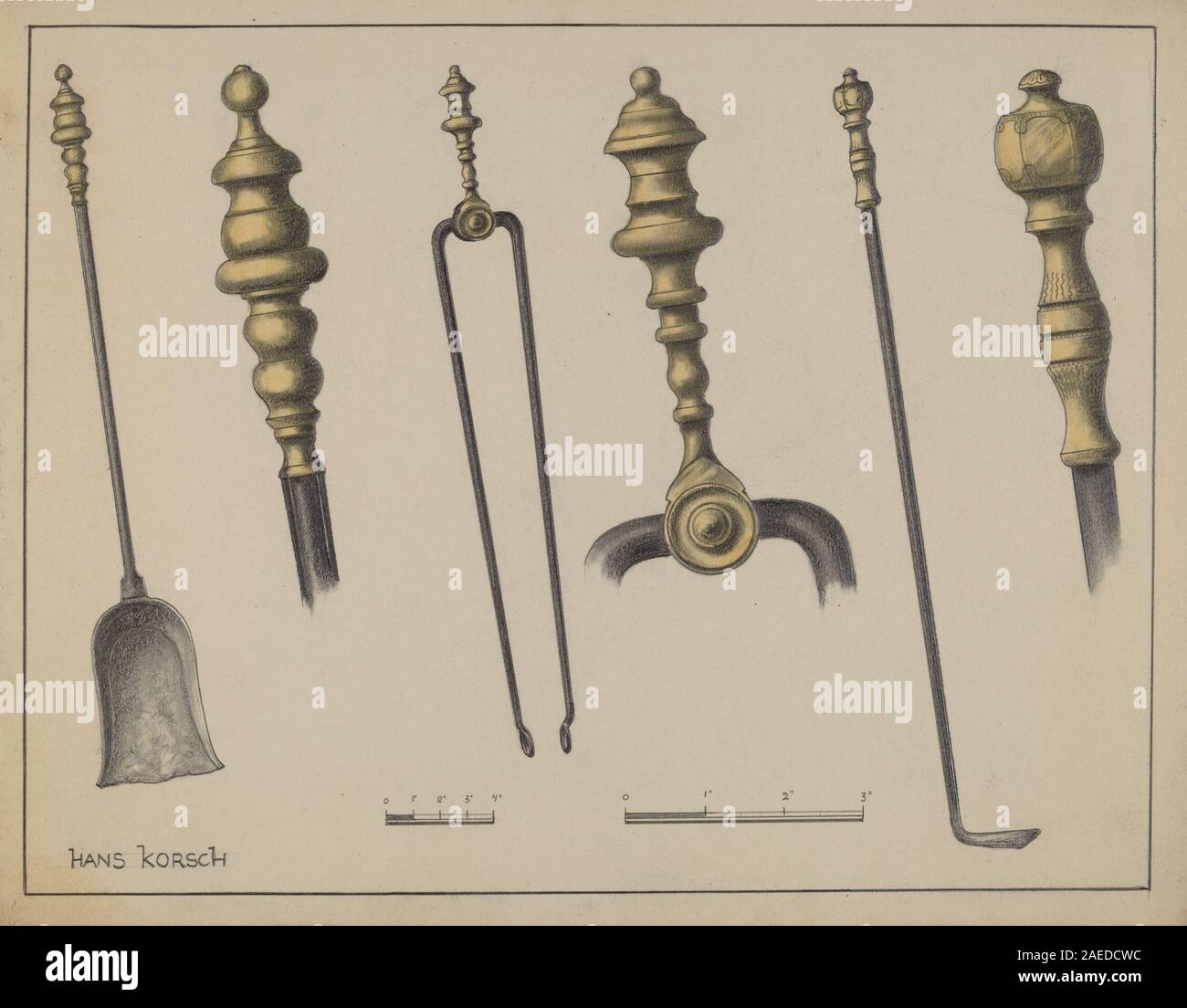 Hans Korsch, Fire Tools, c 1937 Fire Tools; circa 1937 date Stock Photo ...