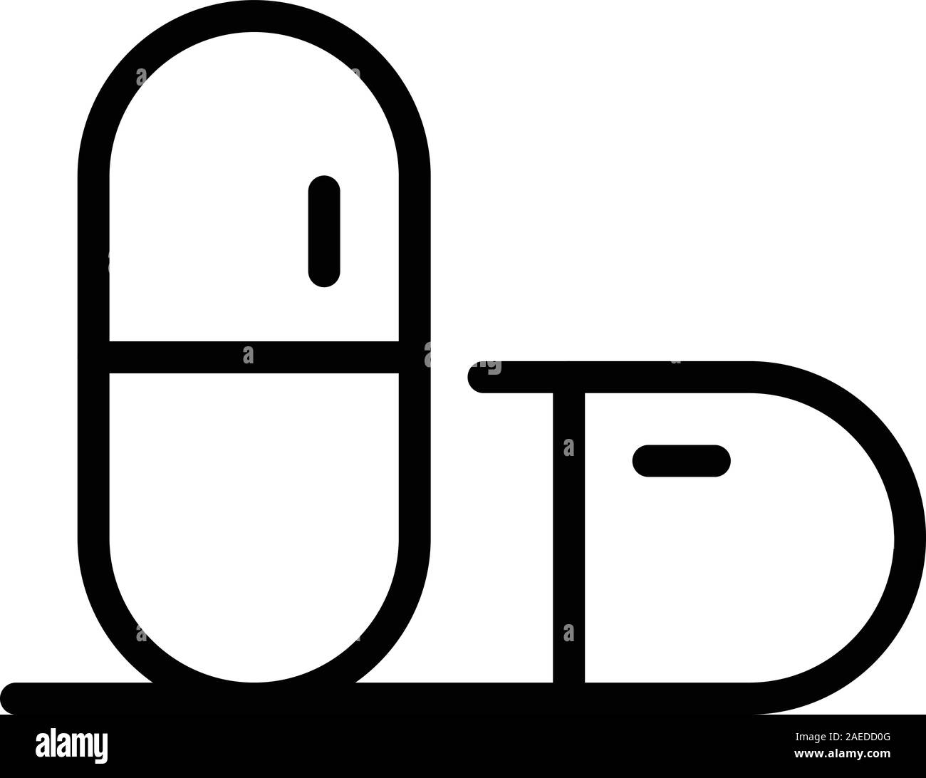 Two capsules icon, outline style Stock Vector Image & Art - Alamy