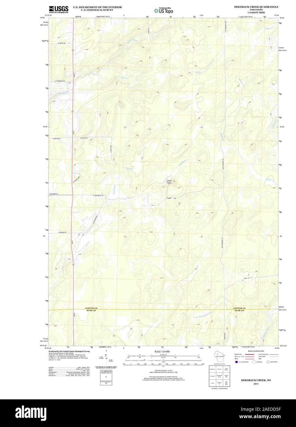 WI Hogsback Creek 20130718 TM Restoration Stock Photo - Alamy