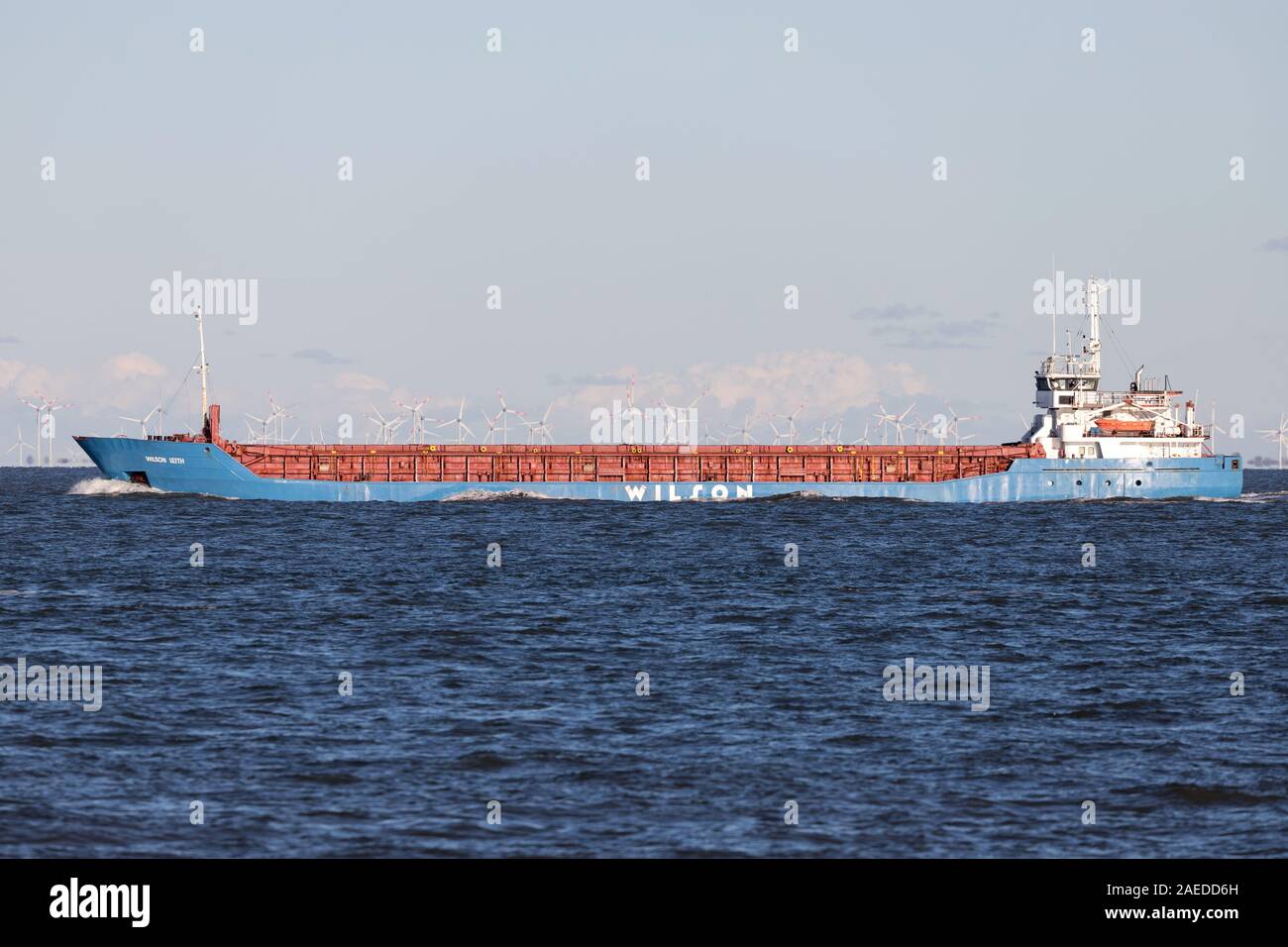 Wilson general cargo vessel WILSON LEITH on the river Elbe. Wilson ASA ...