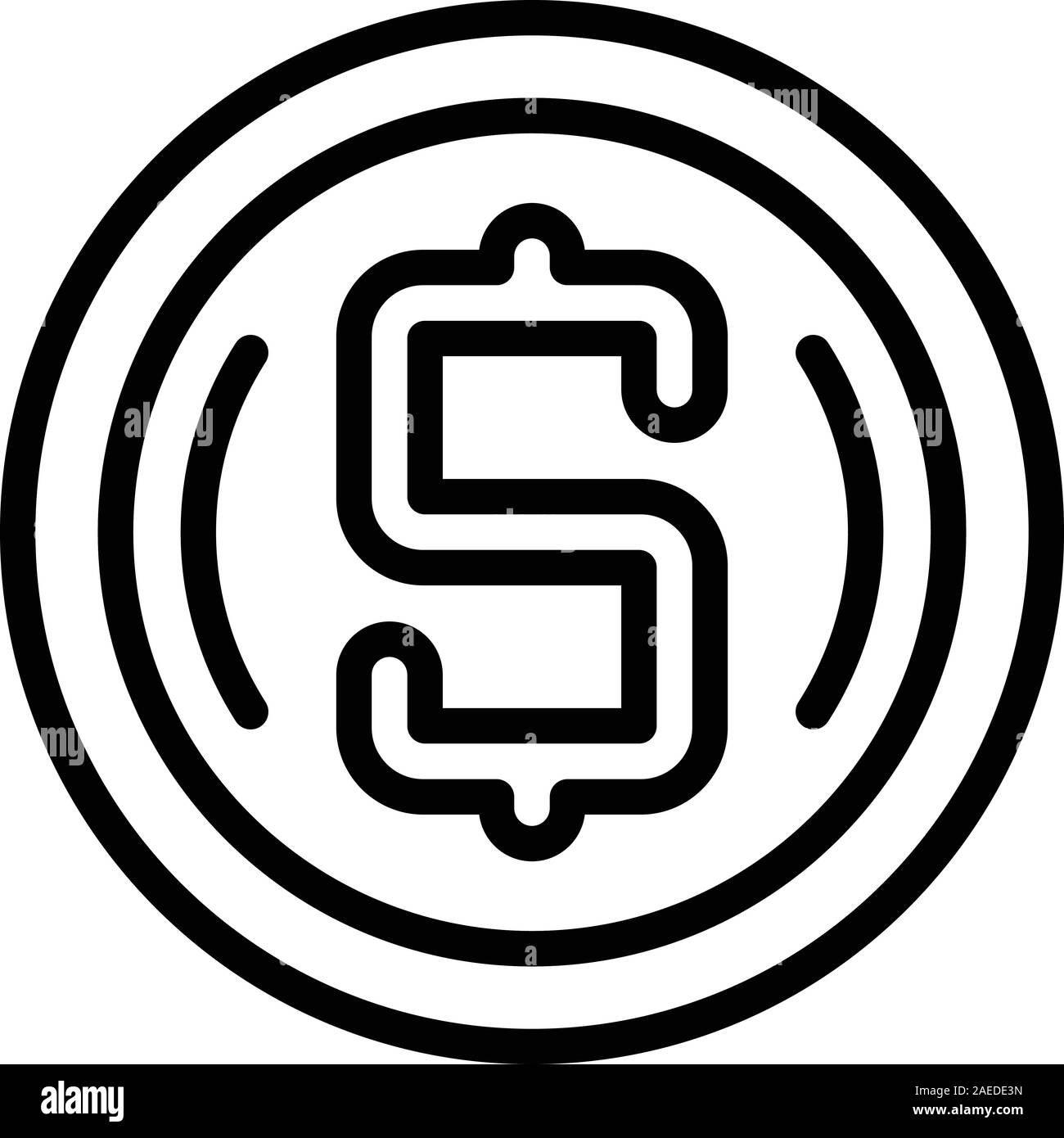 Dollar coin icon, outline style Stock Vector Image & Art - Alamy