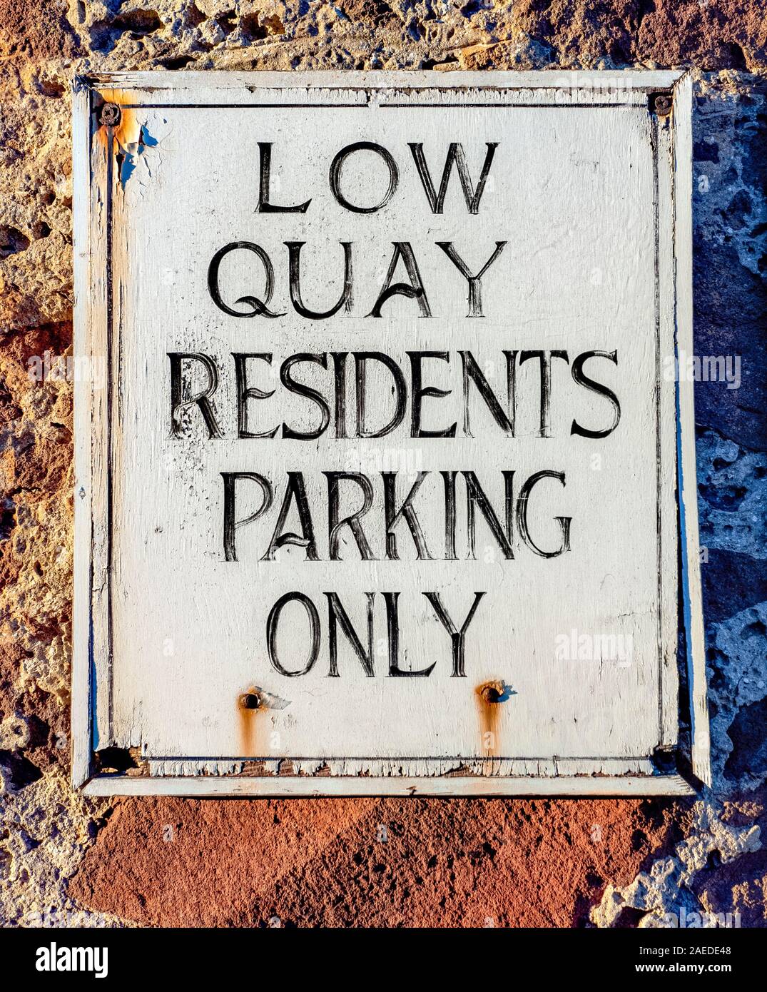Residents Parking Only sign, North Berwick Harbour, East Lothian ...