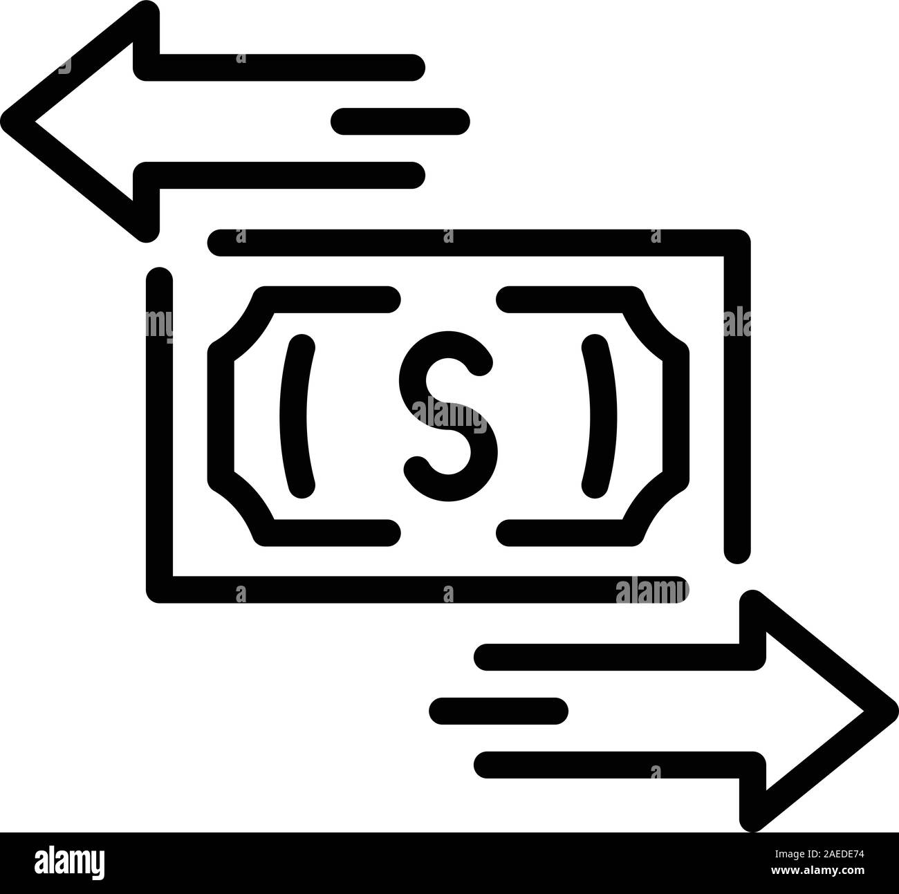 Banknote left and right arrows icon, outline style Stock Vector Image ...