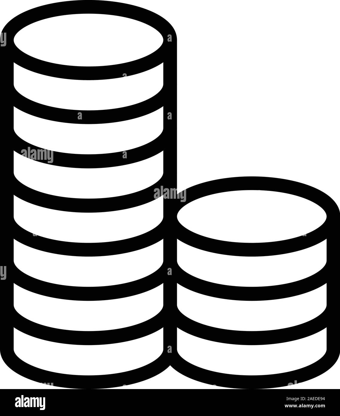 Two stacks of coins icon, outline style Stock Vector Image & Art - Alamy