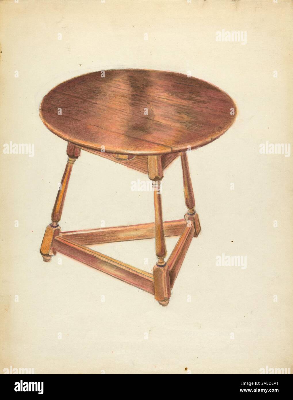 A circa 1953 table by Harry Eisman. The table shows wood construction ...