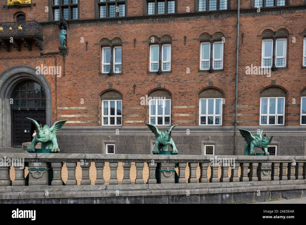 Sculptures outside the City Hall in Copenhagen, Denmark Stock Photo - Alamy