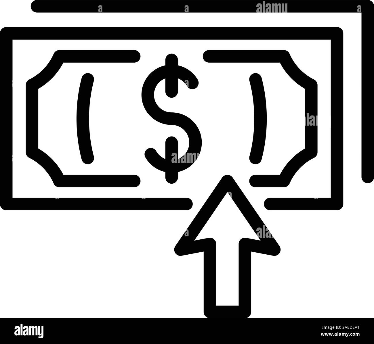 Pack of dollars up arrow icon, outline style Stock Vector Image & Art ...