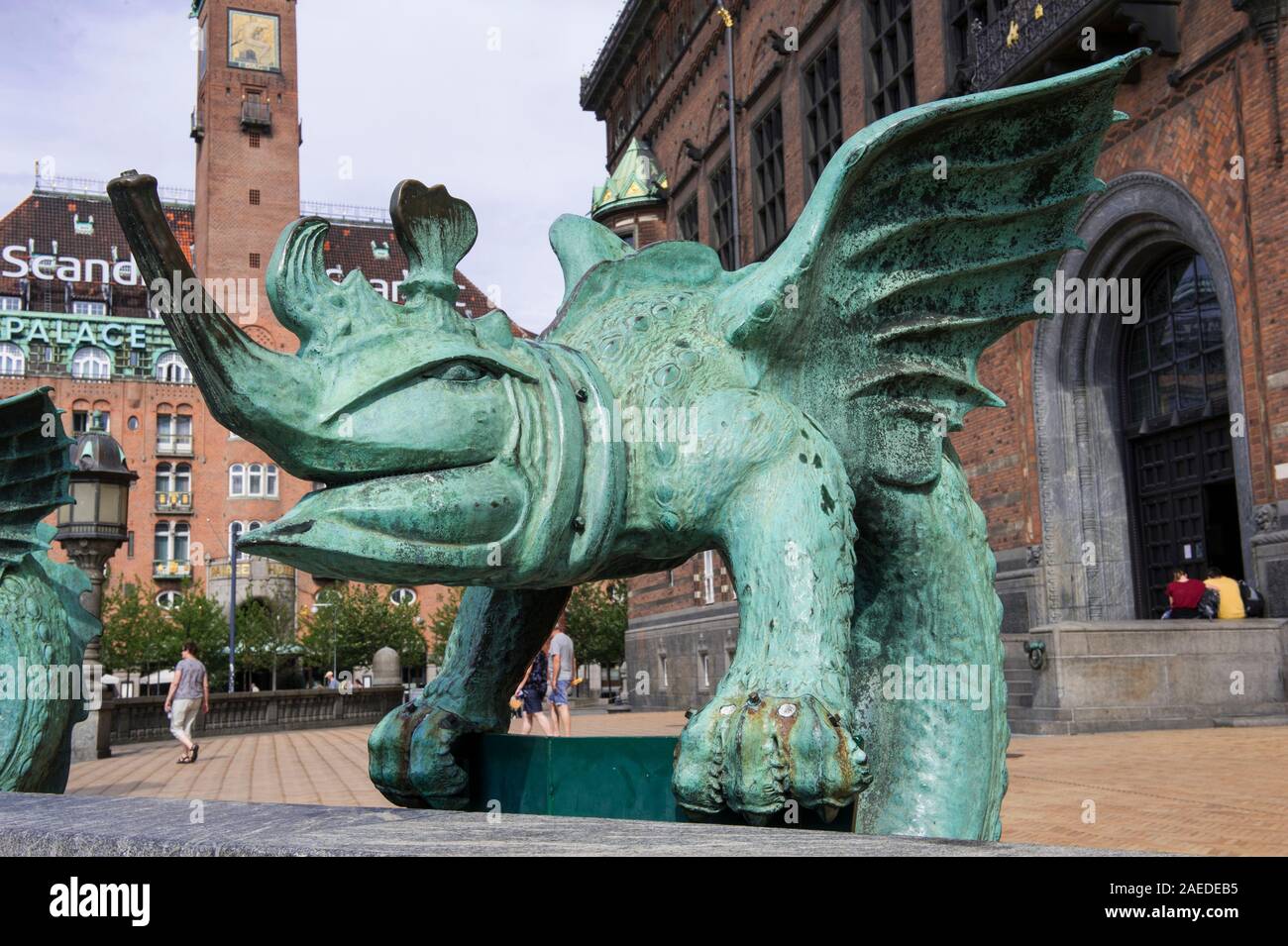 Sculptures outside the City Hall in Copenhagen, Denmark Stock Photo - Alamy