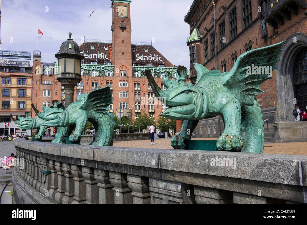 Sculptures outside the City Hall in Copenhagen, Denmark Stock Photo - Alamy