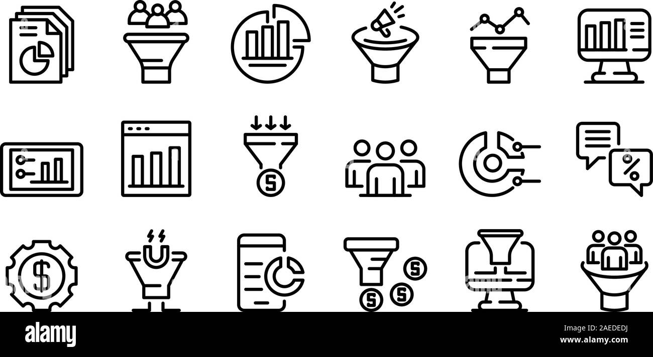 Conversion rate icons set, outline style Stock Vector Image & Art - Alamy