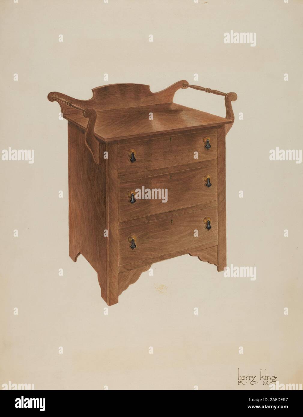 Harry King, Walnut Wash Stand, c 1941 Walnut Wash Stand; c. 1941 Stock ...