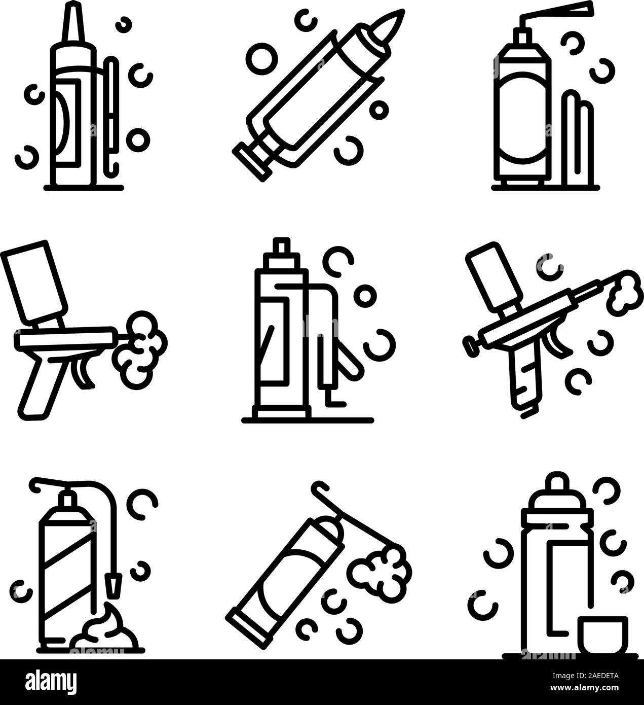 Polyurethane foam icons set, outline style Stock Vector Image & Art - Alamy