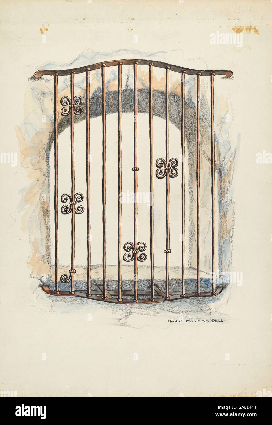 Harry Mann Waddell, Iron Grille at Window, 1935-1942 Iron Grille at ...