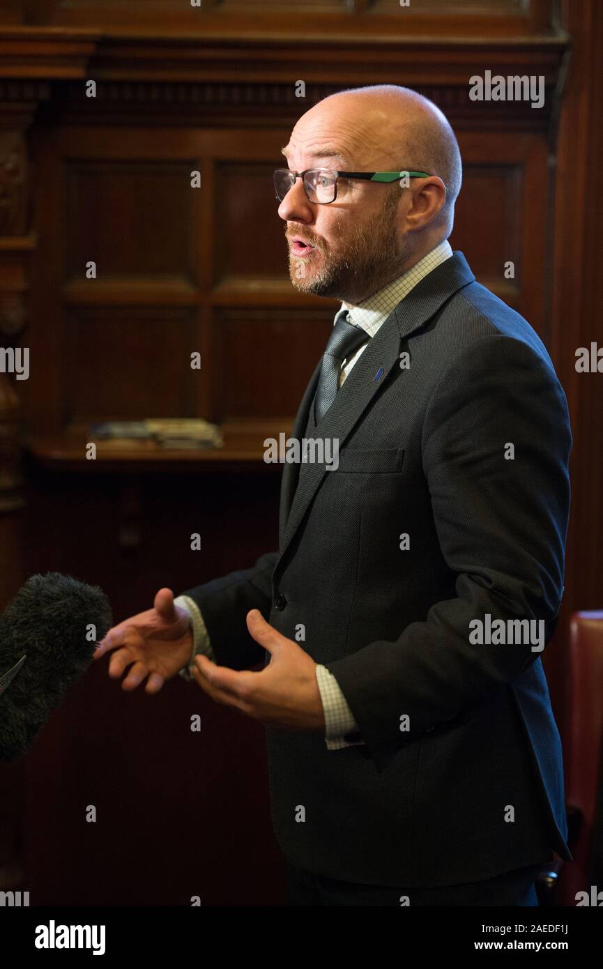 Glasgow, UK. 25 November 2019. Pictured: Patrick Harvie MSP - Co Leader ...