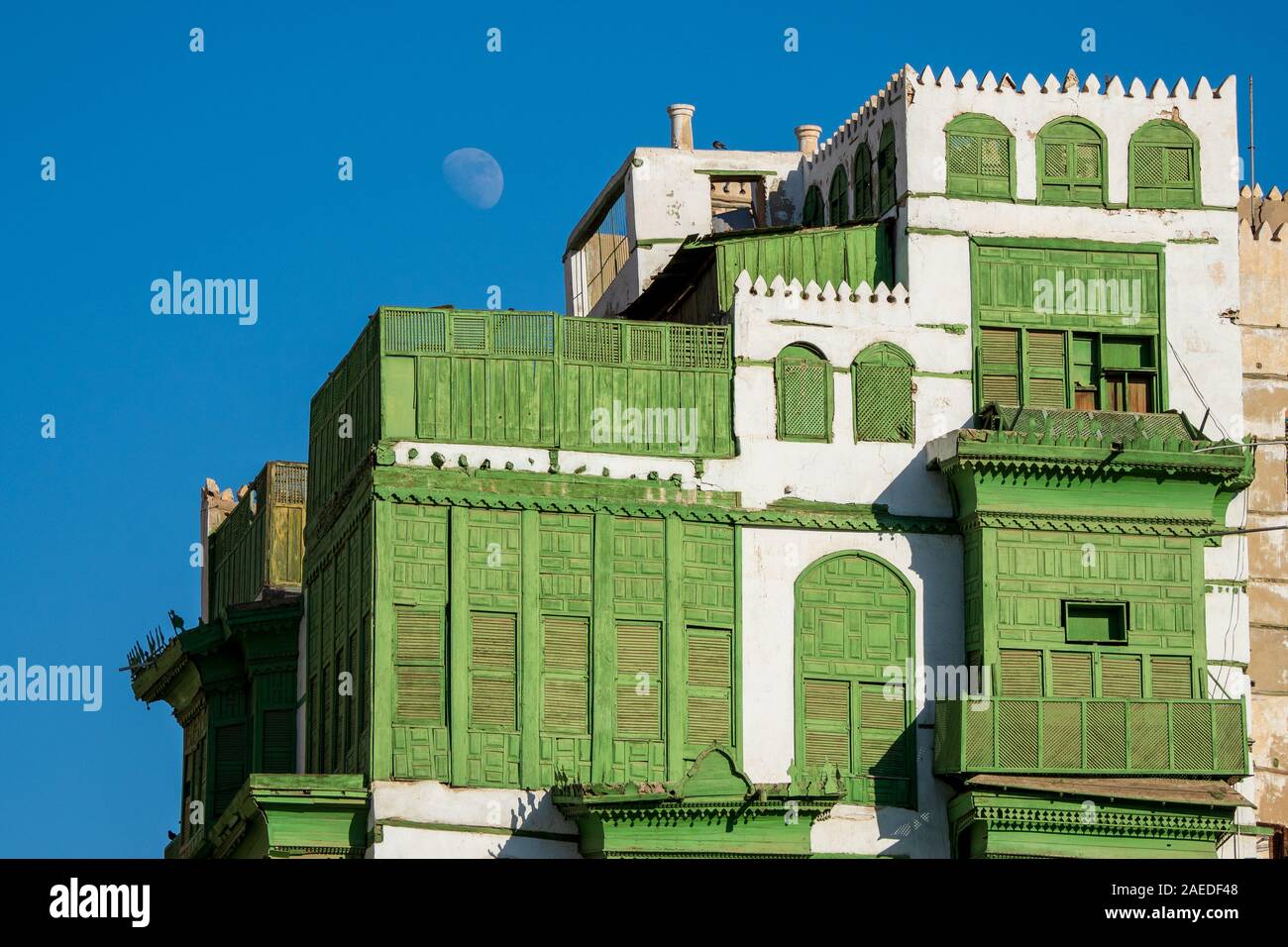 View of the famous greenish Noorwali coral town house at the Souk al ...