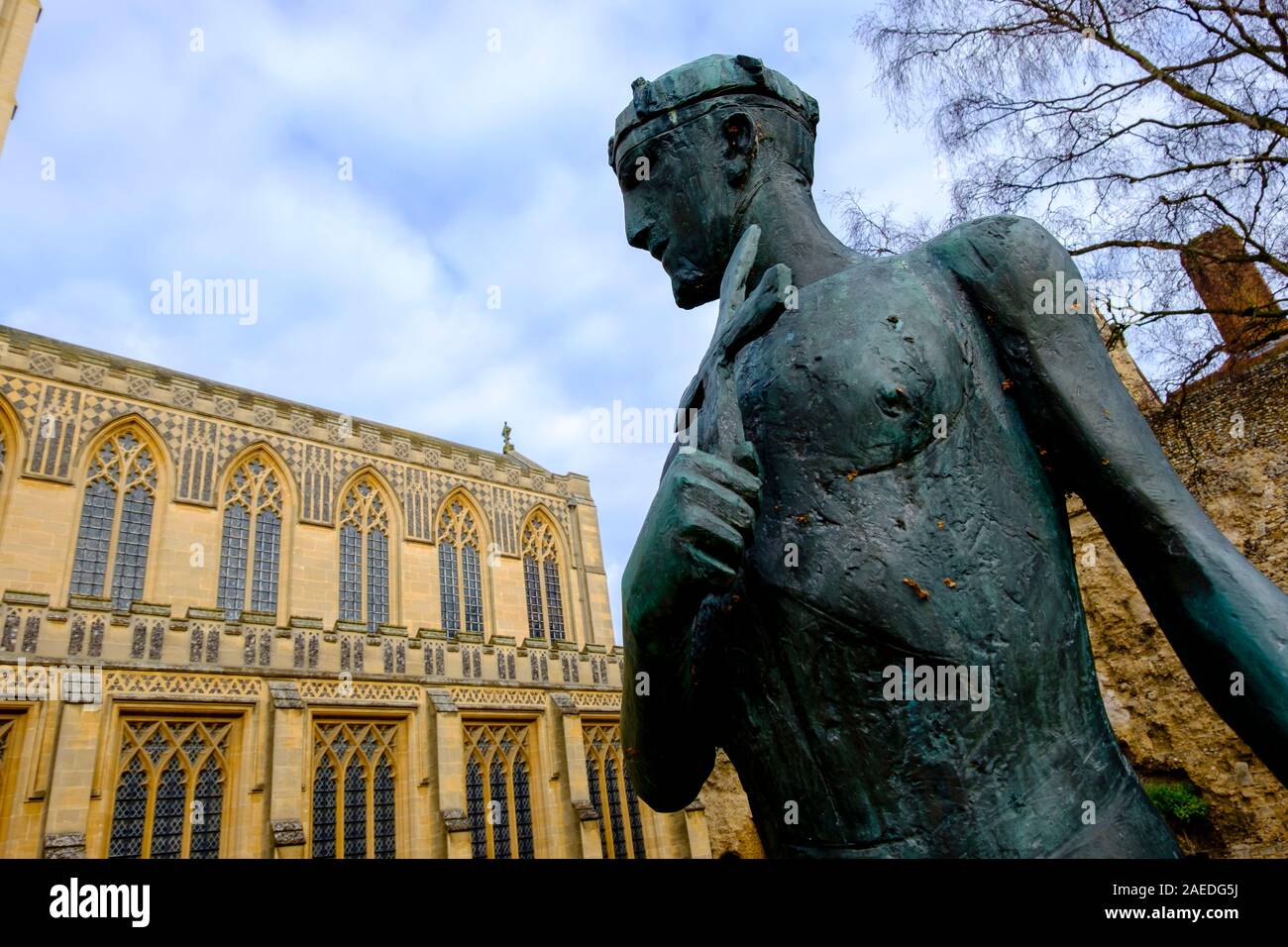 Statue of St.Edmund by Elisabeth Frink in the Cathedral Grounds, Bury ...
