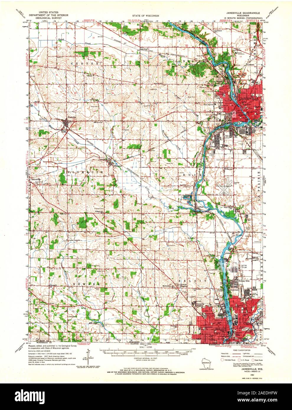 Janesville map hi-res stock photography and images - Alamy