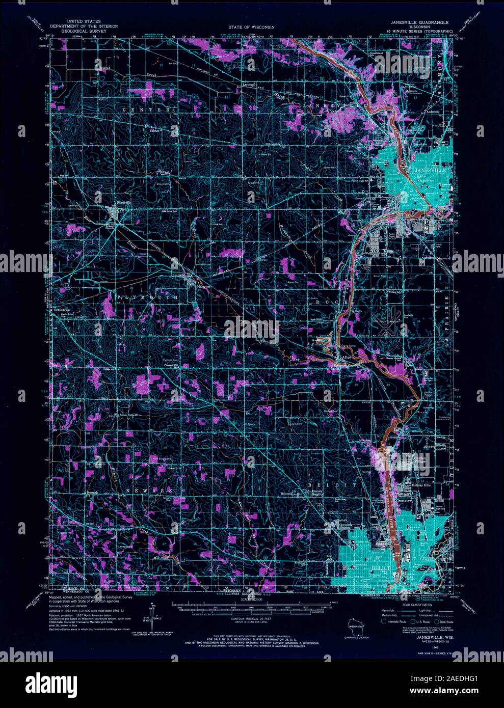 Janesville map hi-res stock photography and images - Alamy