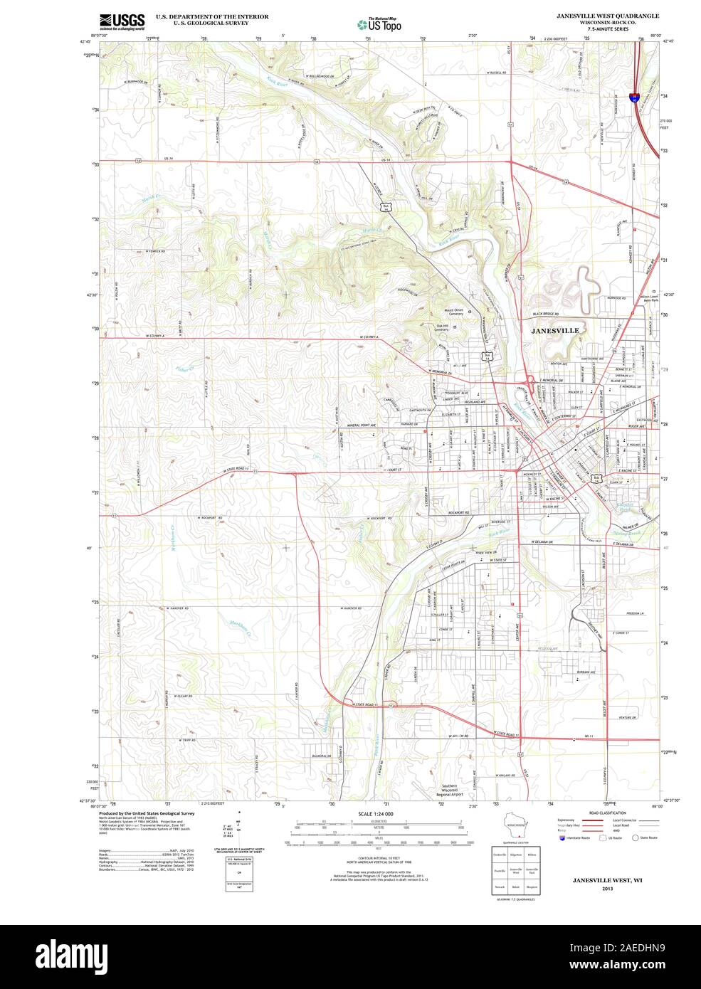Janesville map hi-res stock photography and images - Alamy