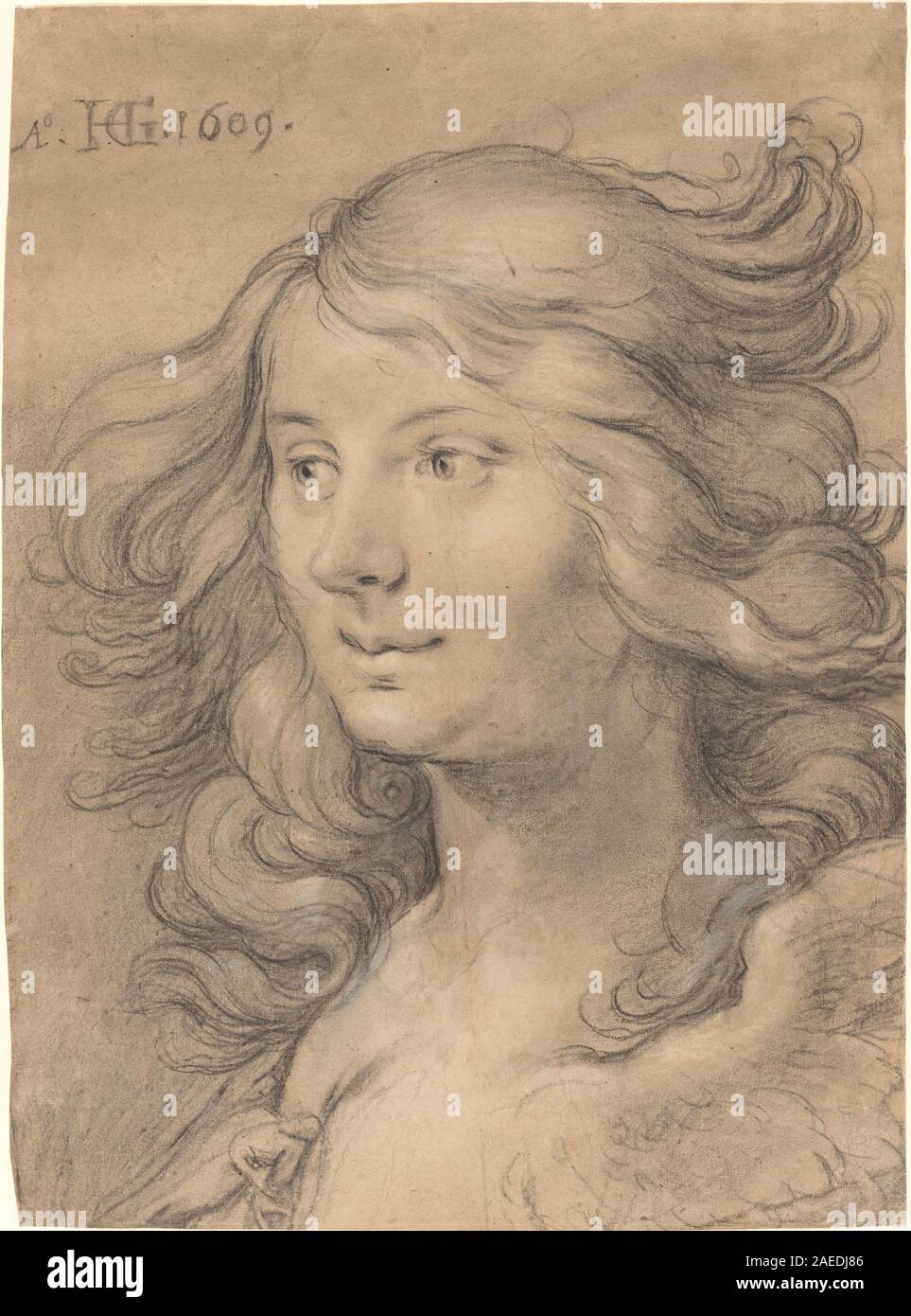 Hendrik Goltzius' 1609 engraving depicts the head of a siren, showing ...