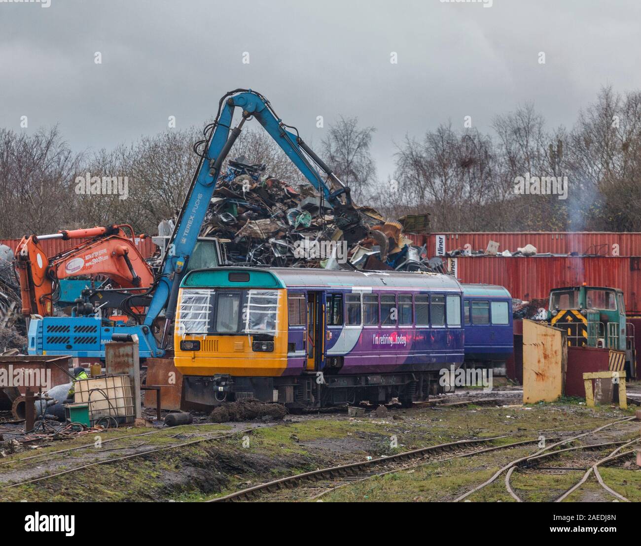 Former Arriva Northern rail class 142 pacer train 142005 being scrapped ...