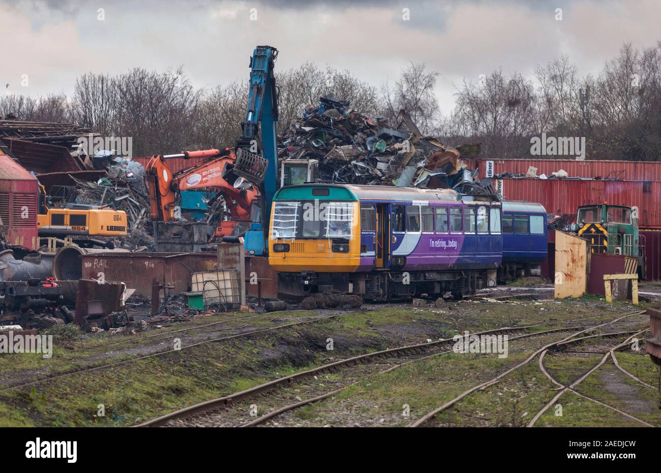 Former Arriva Northern rail class 142 pacer train 142005 being scrapped ...