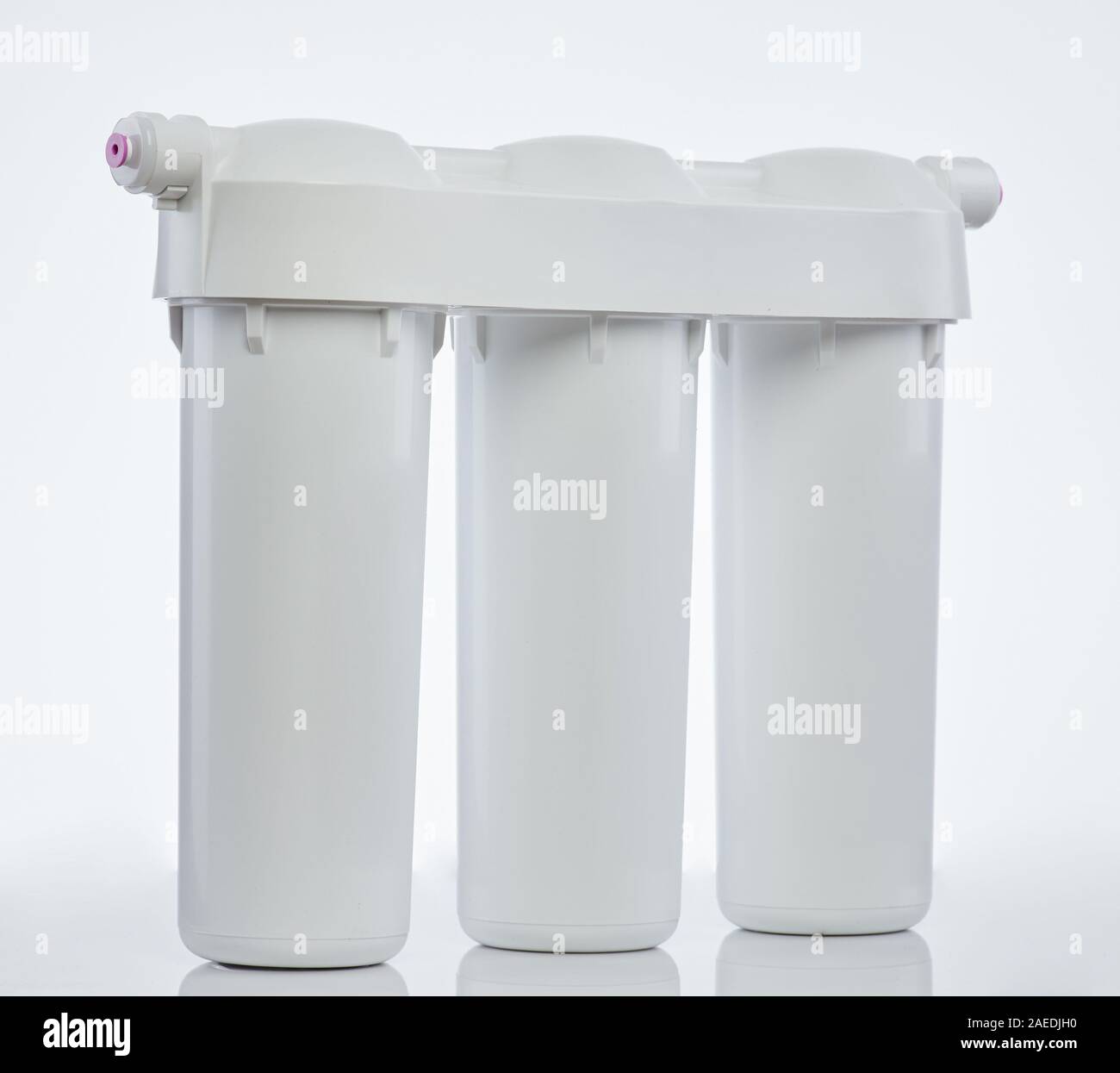 White cleaning water filter system isolated on white studio background ...