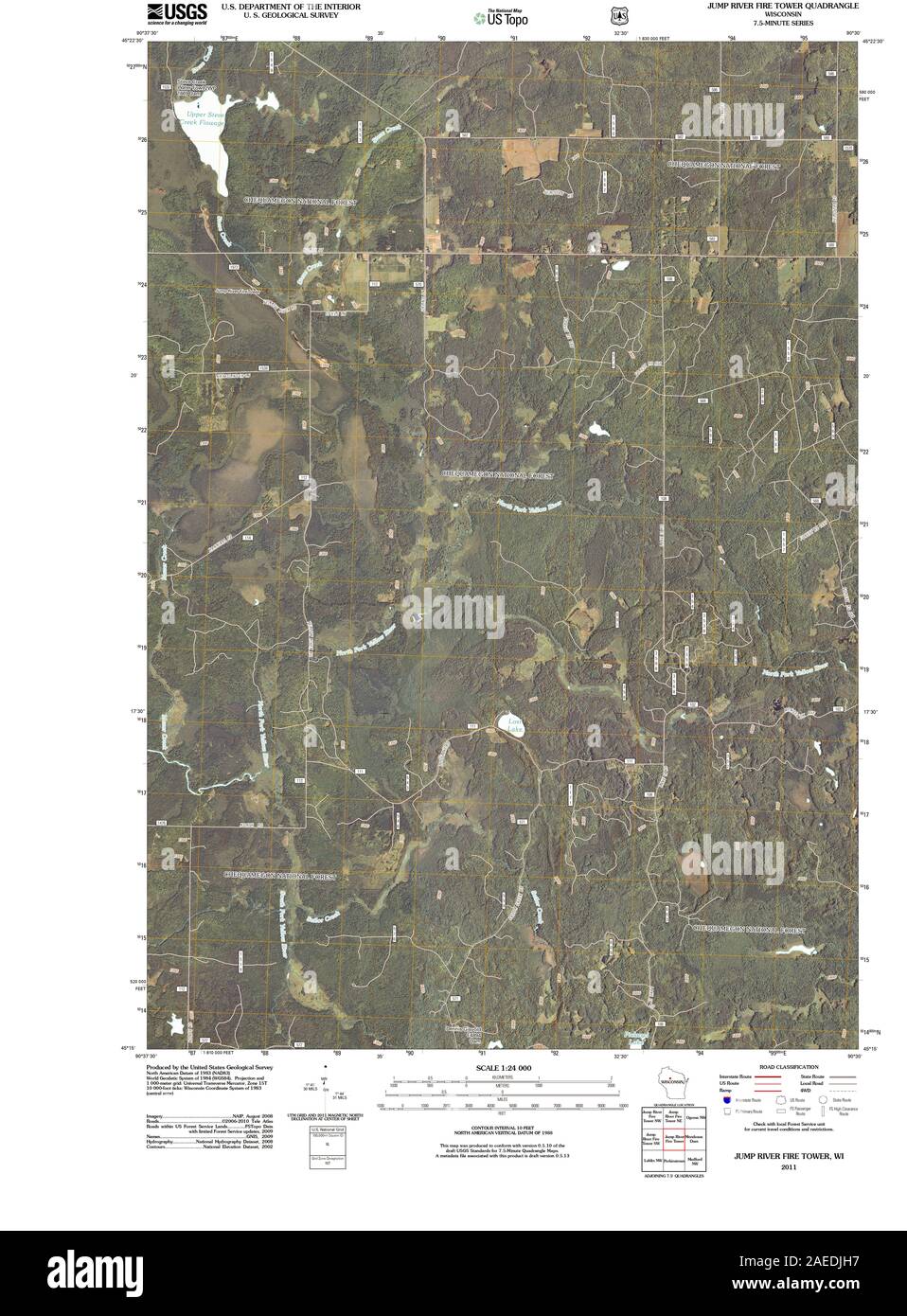 WI Jump River Fire Tower 20110414 TM Restoration Stock Photo - Alamy